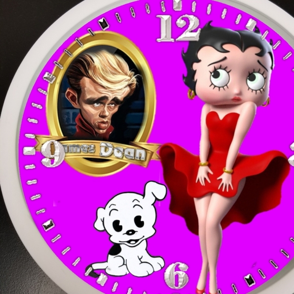 unkno | Wall Decor | Betty Boop Luvs James Dean Clock | Poshmark